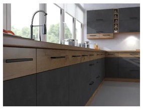 Spodní kuchyňská skříňka se zásuvkami Woodline 60 D 3S BB, Barva: dąb lancelot / dark wood