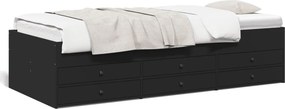 Válenda se zásuvkami bez matrace černá 75 x 190 cm 3280889