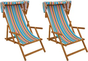 Dekorativní křeslo 2 pcs 3 pozice Masivní eukalyptové dřevo 3407810