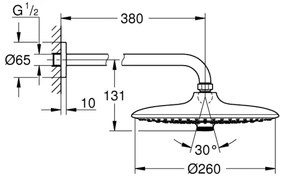 GROHE 26459000 - Hlavová sprcha EUPHORIA 260 380 mm lesklý chrom