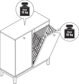 Tchibo - Regál s košem na prádlo - barva: bílá