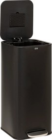 Odpadkový koš s pedálem DELTA, kovový, 30 l, černý