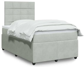 Box spring postel s matrací světle šedá 120x190 cm samet 3292286