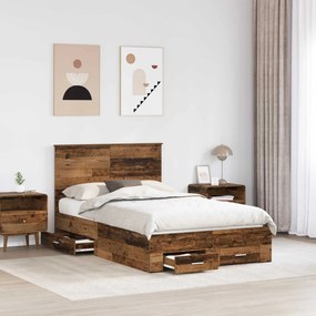 Rám postele s čelo Staré dřevo 120 x 190 cm Kompozitní dřevo 3411339