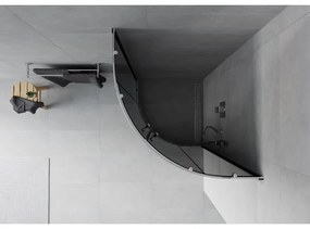 Mexen Rio půlkruhový sprchový kout 90 x 90 cm, Grafitově černá, Chromovaná - 863-090-090-01-40