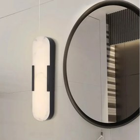 Searchlight 11139BK Nástěnné LED svítidlo OPALINE MARBLE IP44, ČERNÉ 50cm