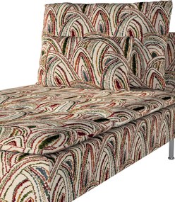 Potah na křeslo Tomelilla vysoké provedení, se záložkami barva vícebarevná látka pletený vzor, vzorované