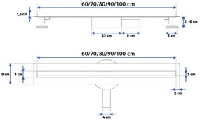 Odtokový žlab REA NEO SLIM PRO 90 cm, černá mat