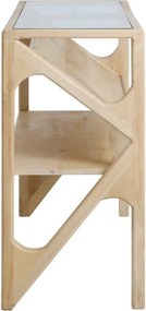 Konzolový stolek se skleněnou deskou ve světle přírodní barvě 41x119 cm Yuki – Light &amp; Living