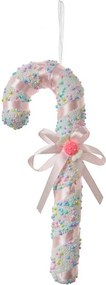 Barevná vánoční ozdoba cukrová hůlka mašlí - 10*3*26 cm