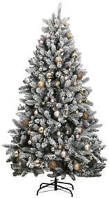 Umělý sklápěcí vánoční stromek s 300 LED a koulemi 180 cm