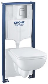 Grohe Solido - Set předstěnové instalace, klozetu Edge Ceramic a sedátka softclose, tlačítko Even, chrom 39817000
