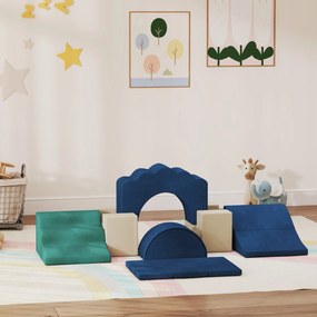 AIYAPLAY 7dílná sada pro rozvoj motoriky dětí – sametové pěnové moduly s protiskluzovou základnou, stavební bloky, edukativní hračka pro batolata, mo…