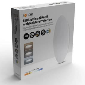 Solight LED osvětlení Adrano s ochranou proti vlhkosti, IP54, 12W, 1020lm, 3CCT, 23cm
