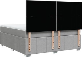 Box spring postel s matrací světle šedá 180 x 200 cm textil 3291740