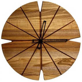 Kamohome Dřevěné nástěnné hodiny CORVUS Průměr hodin: 40 cm, Materiál: Jasan