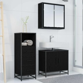 Sada koupelnového nábytku 3 ks Černý dub 65 x 33 x 60 cm 3402434