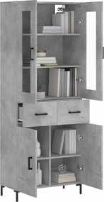 Skříň highboard betonově šedá 69,5x34x180 cm kompozitní dřevo 3198533
