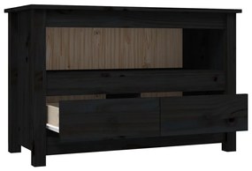 TV skříňka černá 79x35x52 cm masivní borové dřevo - Default Title
