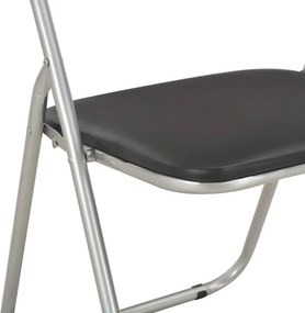 Skládací židle 2 ks, černá, umělá kůže 284407