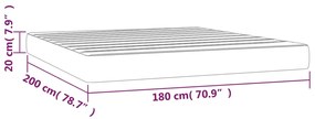 Taštičková matrace hnědá 180 x 200 x 20 cm umělá kůže