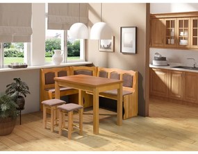 Kuchyňský kout + stůl se židlemi Soter, Potah: Aston 3, Barva dřeva: olše