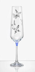 Crystalex Sklenice na šampaňské Sandra Butterfly 200 ml, 6 ks (mix barev)