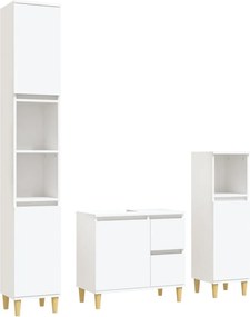 3dílný set koupelnových skříněk bílý kompozitní dřevo 3185535