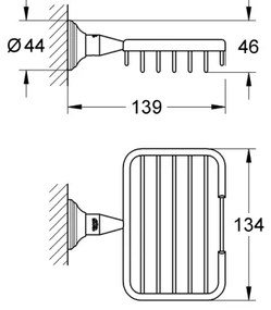 GROHE 40659001 - Rohová polička ESSENTIALS AUTHENTIC lesklý chrom