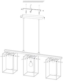 Eglo 49496 - Lustr LONCINO 3xE27/60W/230V