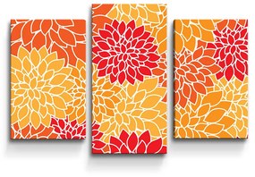 Sablio Obraz - 3-dílný Barevné květiny - 75x50 cm