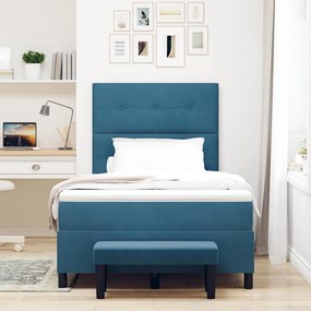 Postel s boxspringem s čelo Tmavě moddrá 190 x 120 cm samet 3344502