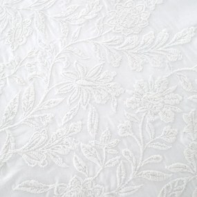 Bílé bavlněné povlečení na dvoulůžko 200x200 cm Embroidery Floral – Bianca