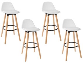 Výrobce po 1 ks | SADA 4x Barová židle MAXON buk/bílá | P5716