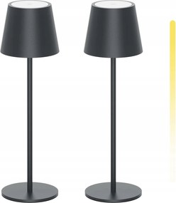 2x K-bright Minimalistická Bezdrátová Nabíjecí Stolní Lampa Usb Šedá