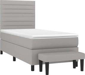 Box spring postel s matrací světle šedá 80 x 200 cm textil 3136629