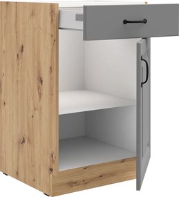 STILO ad | dolní skříňka 50 D 1F 1S se zásuvkou PREMIUM BOX | 50 cm | UNI dvířka | artisan/šedá