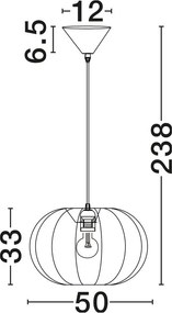 Matně bílé látkové závěsné svítidlo ø 50 cm Delina – Nova Luce