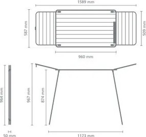 Bílý sušák na prádlo 18 m HangOn Too – Brabantia