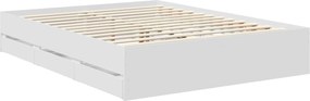 Rám postele se zásuvkou Bílá 150 x 200 cm Dřevěný materiál 3412171