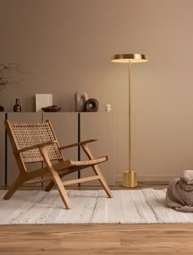 LED zlato-černá stojací lampa Vetro