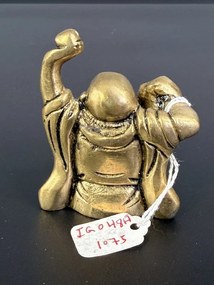 Kovová soška smějící se Buddha 6,5 cm – Indie
