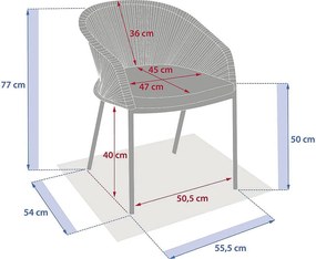Hliníkové jídelní křeslo ORIENT (ivory)