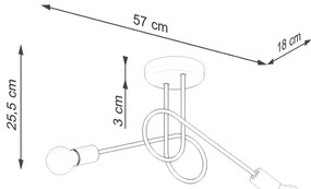 Bílé stropní svítidlo 18x57 cm Opulent – Sollux