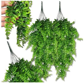 Camerazar Umělá kapradina sada dvou závěsných dekorací v zelené barvě 82 cm