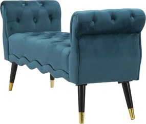 Lavice Paris 120 cm samet tyrkysová/zlatá