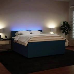 Box spring postel s matrací modrá 180 x 200 cm samet 3290110