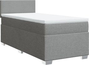 Box spring postel s matrací světle šedá 90x190 cm textil 3285736