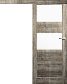 posuvné interiérové dveře na stěnu vasco doors TEO model 4 Průchozí rozměr: 70 x 197 cm, Orientace dveří: Levé dveře, Dekor: Ořech columbia