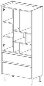 Vysoká komoda II Hailee - zelená/dub písečný